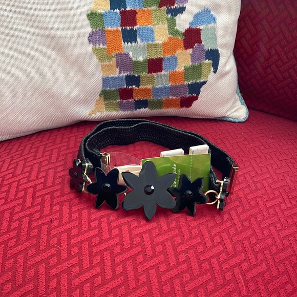 kate spade | Accessories | New S M Kate Spade Black Flower Floral ...
